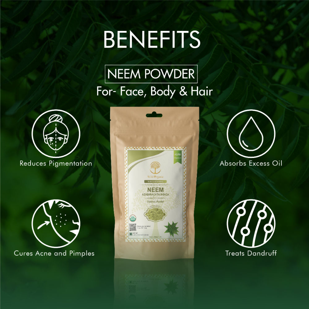 Buy Wild Organic Neem Oil & Neem Powder for Acne Pimples and Dandruff ...