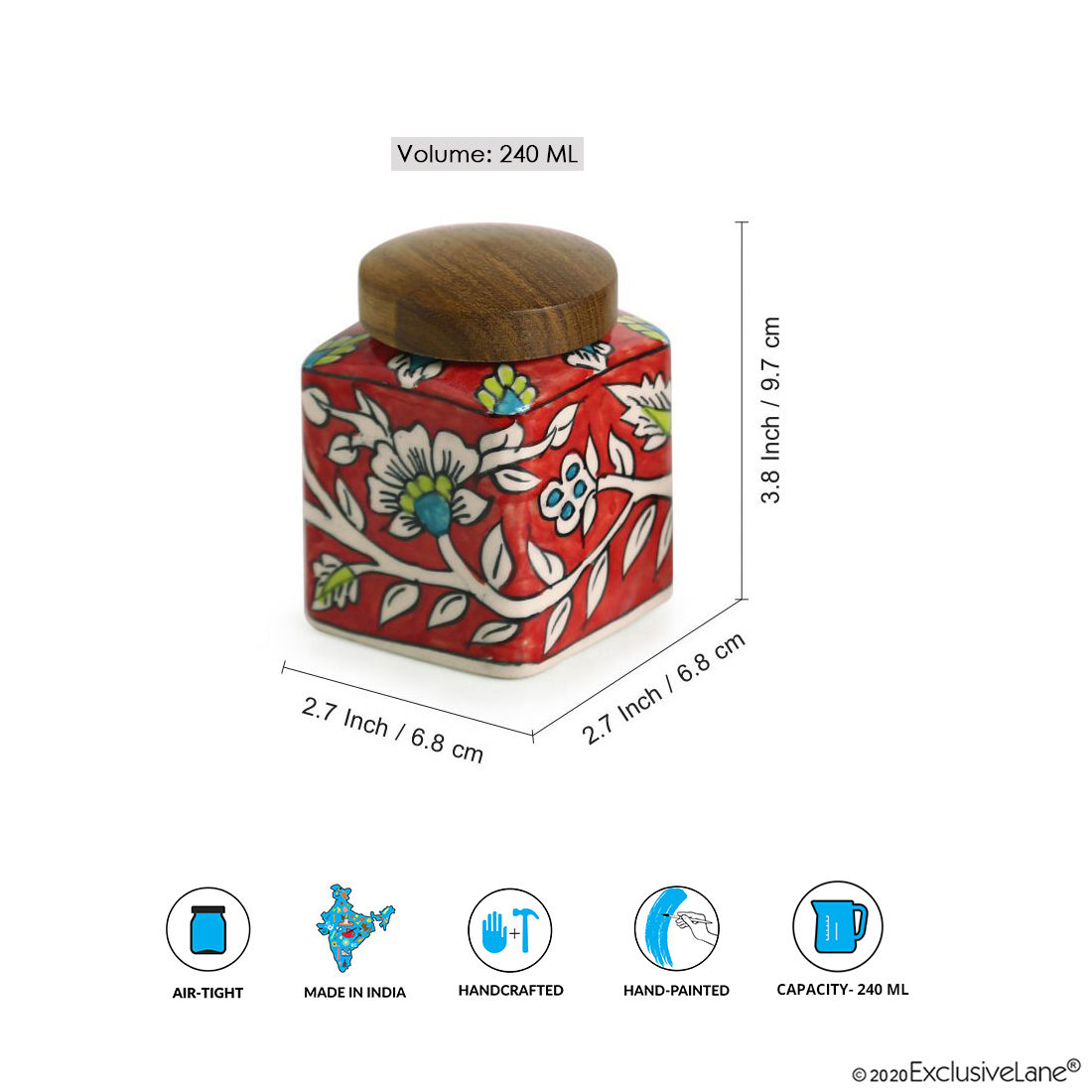 Buy ExclusiveLane Mughal Cuboidal' Storage Jar & Container In Ceramic ...