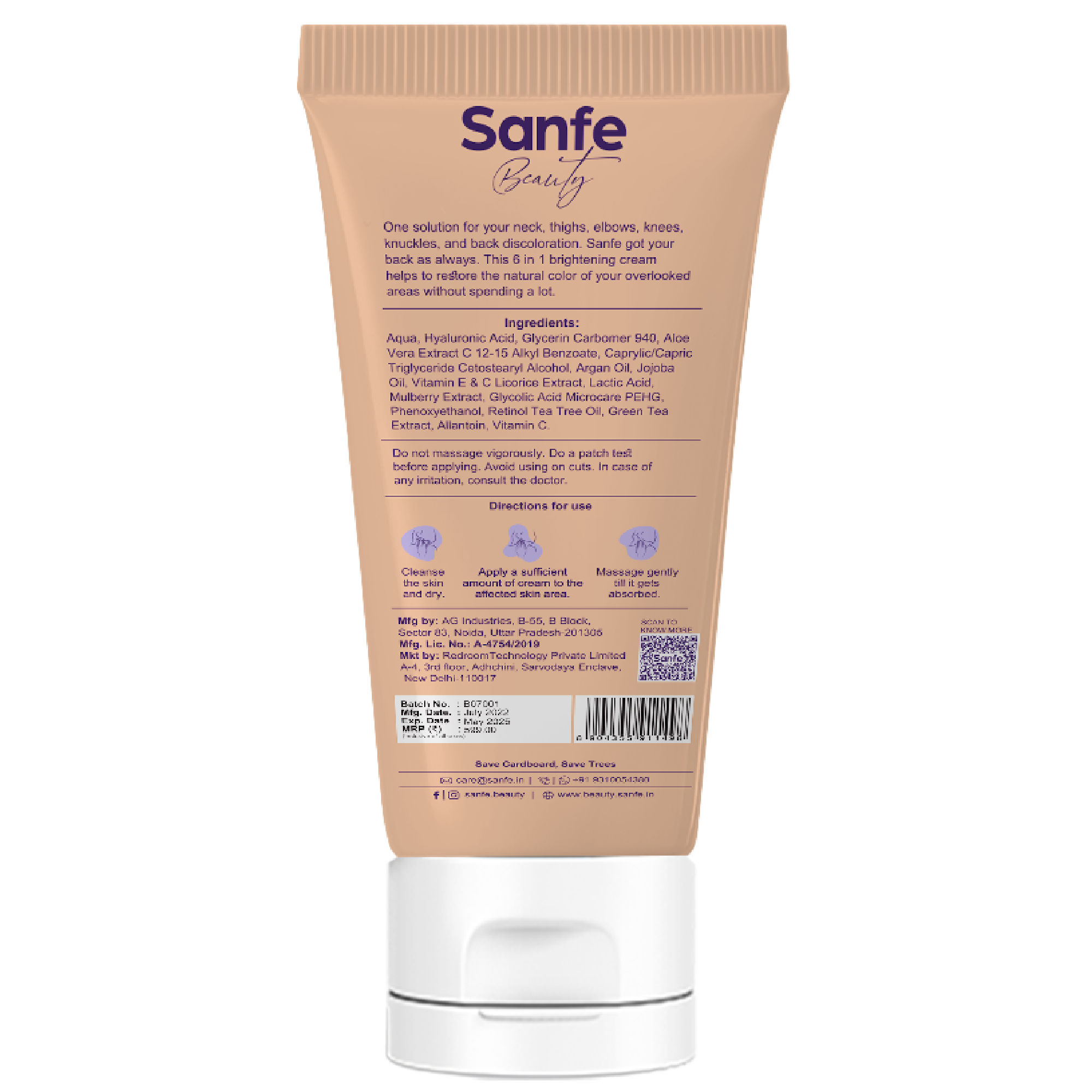 Sanfe Spotlite Body Serum Cream For Dark Neck, Joints and Skinfolds ...
