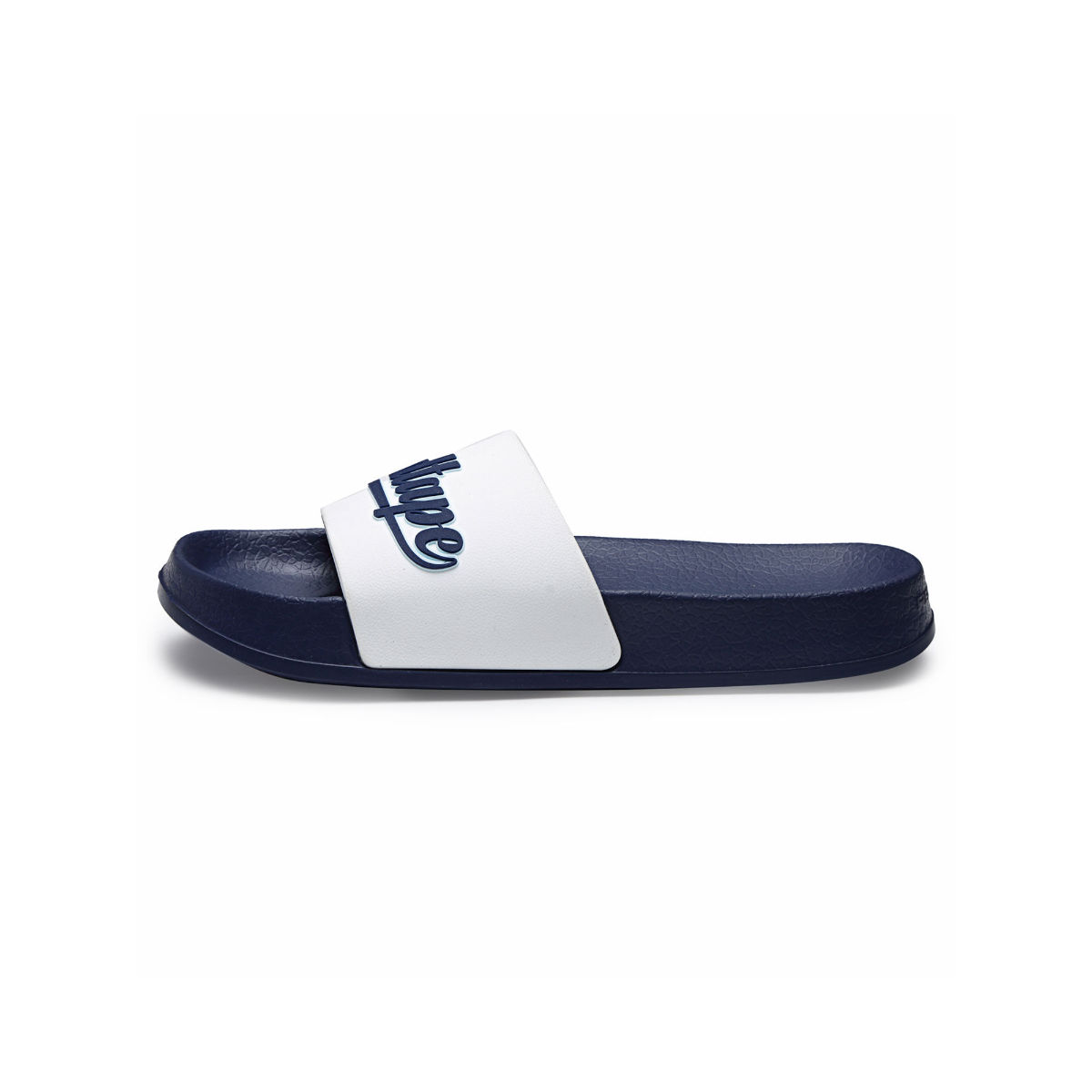Buy Red Tape Solid White And Navy Blue Sliders Online