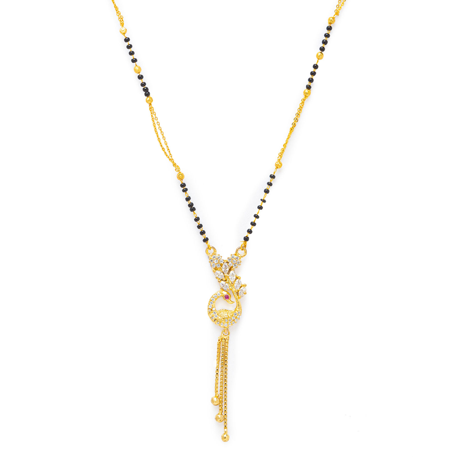 Digital Dress Room Short Mangalsutra Set With Diamond Earrings Pikok ...