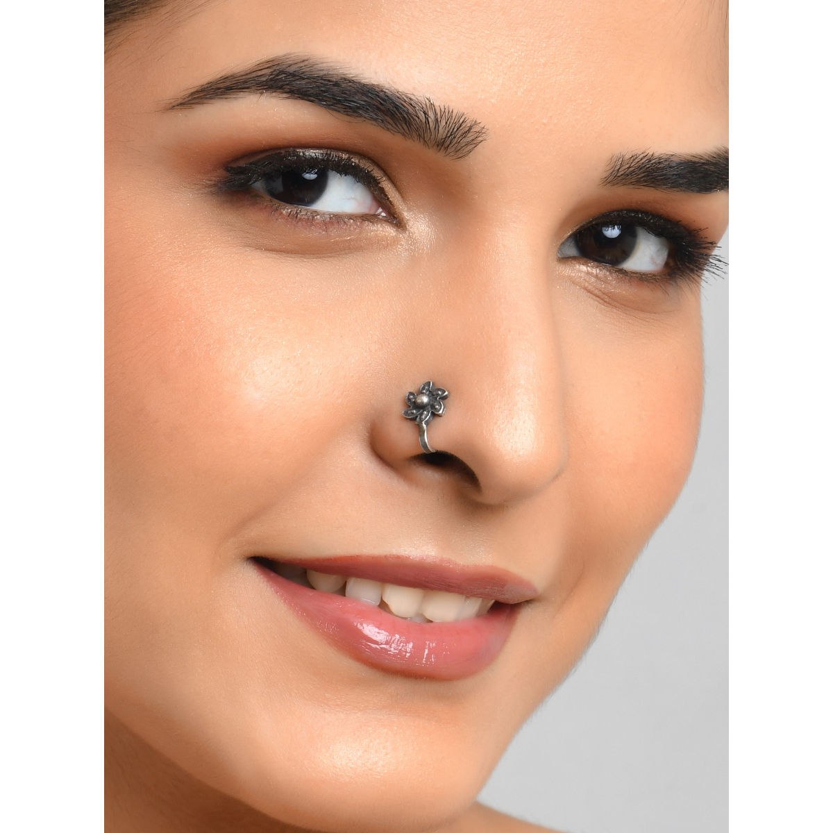 Fida Ethnic Oxidised Silver Nose Pin For Women Buy Fida Ethnic