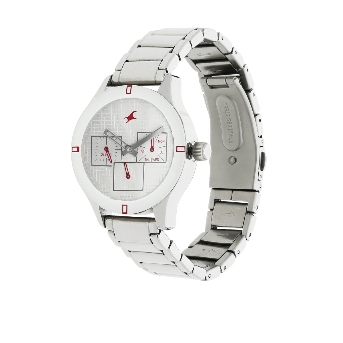 Buy Fastrack Silver Dial Silver Strap Watch Online