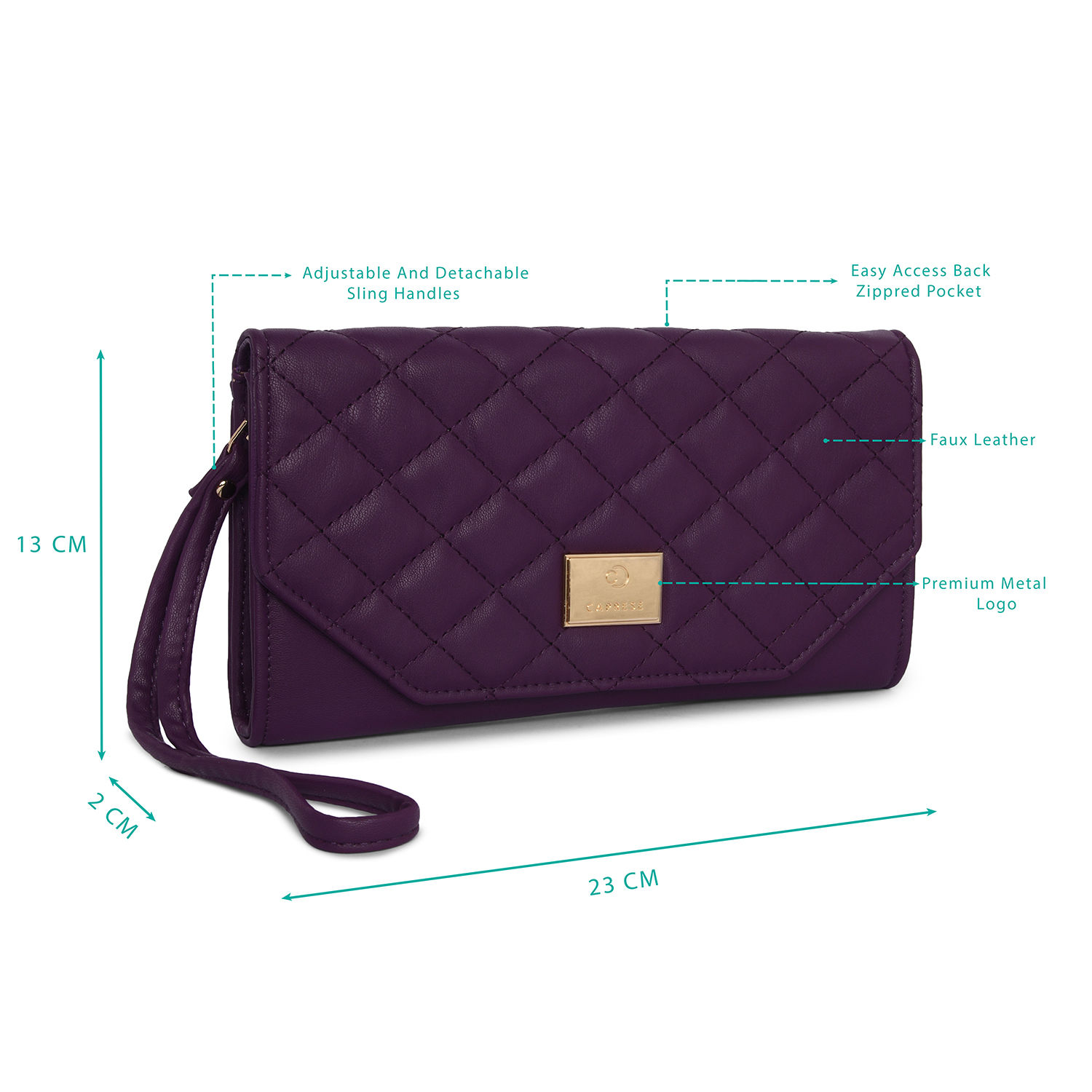 Buy Caprese Sumina Sling Large Purple Sling Bags Online