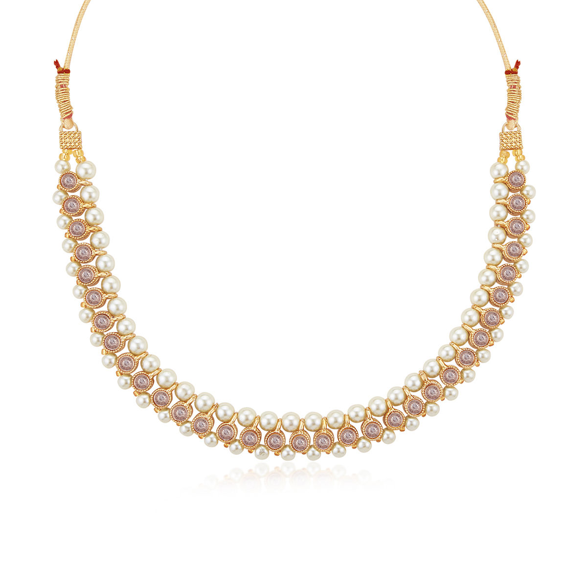 Buy Sukkhi Sleek Gold Plated Pearl Choker Necklace Set For Women Online