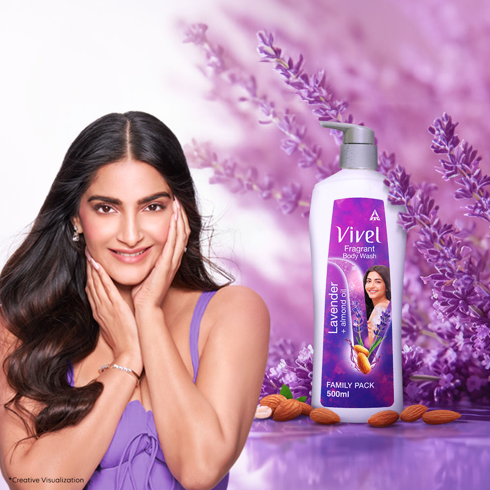 Buy Vivel Moisturizing Fragrant Body Wash Lavender & Almond Oil Pump ...