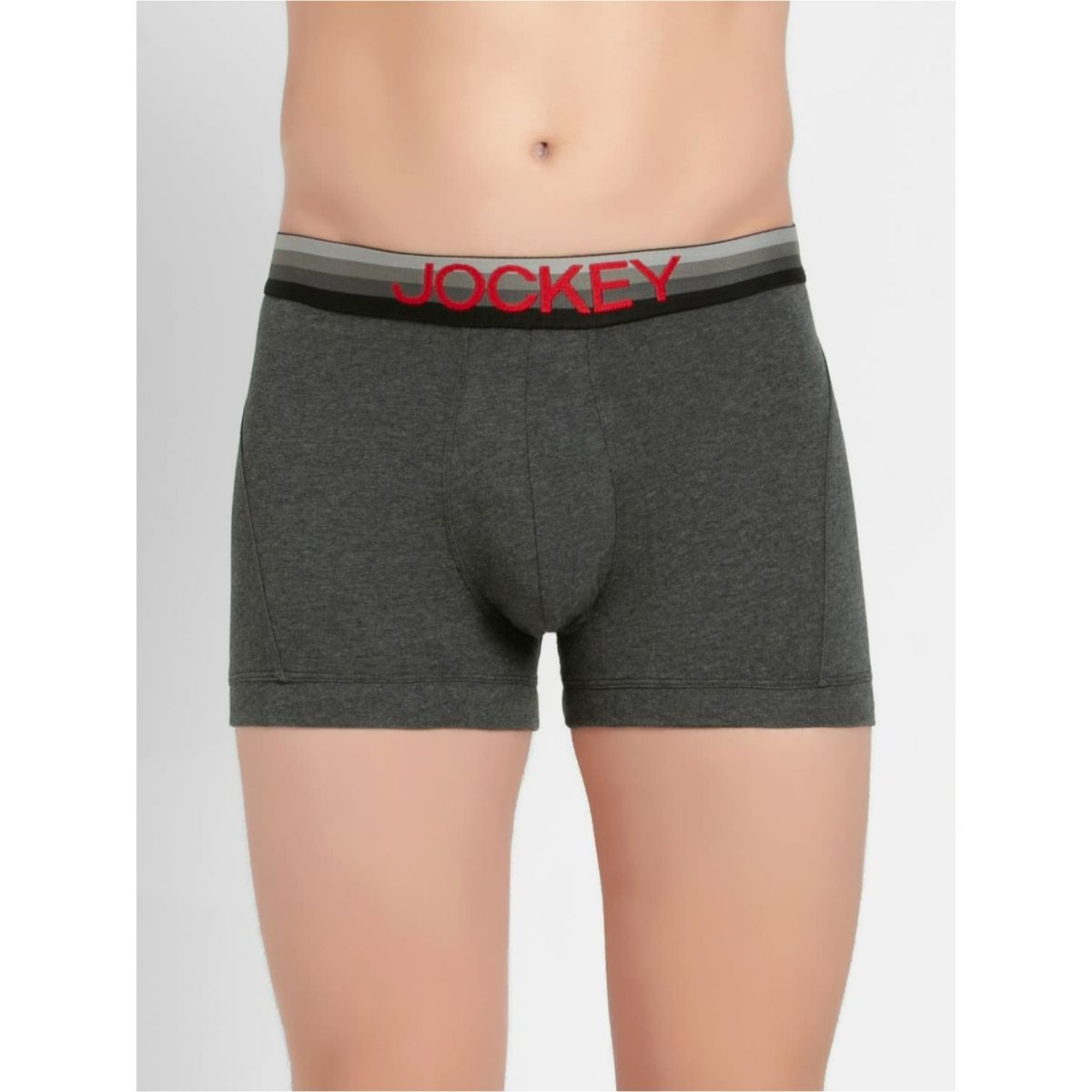 Jockey US20 Mens Super Cotton Solid Trunk with Ultrasoft Waistband-Grey ...