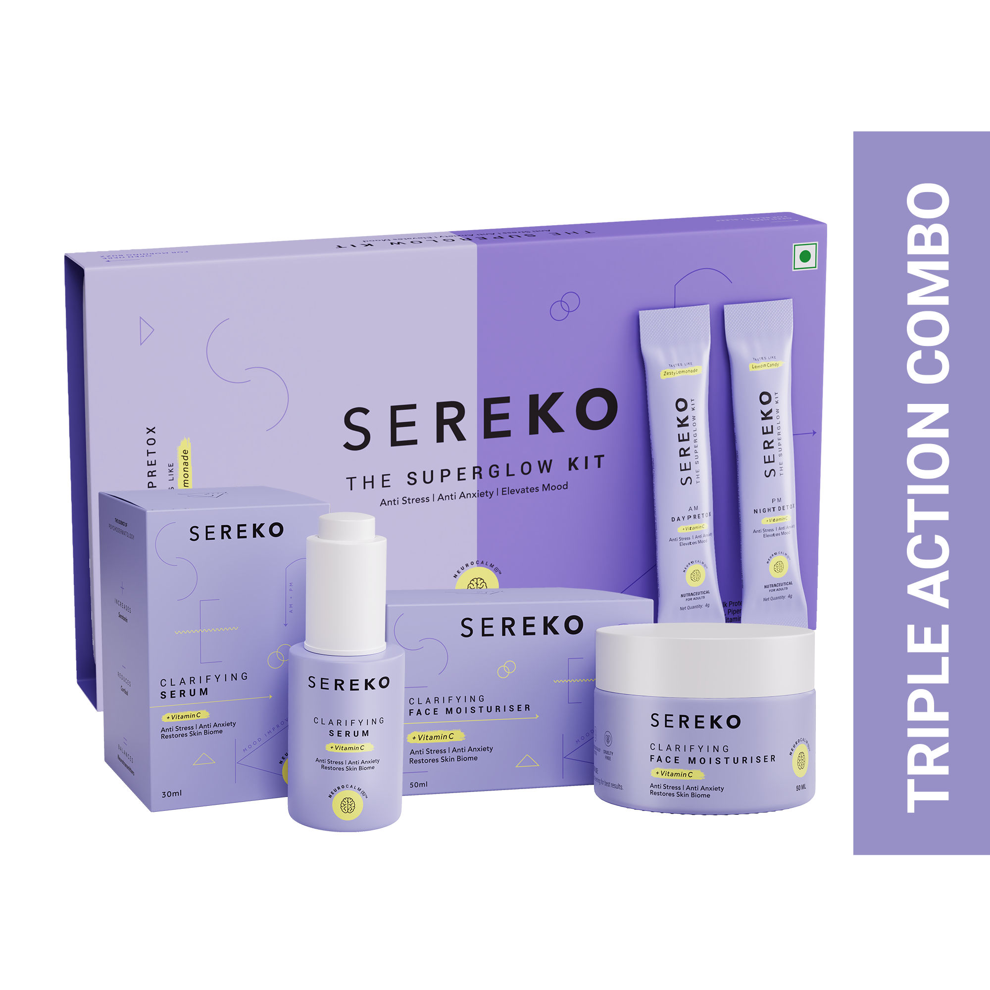 Buy Sereko Advanced Active Trio Kit with Clarifying Serum, Moisturiser ...