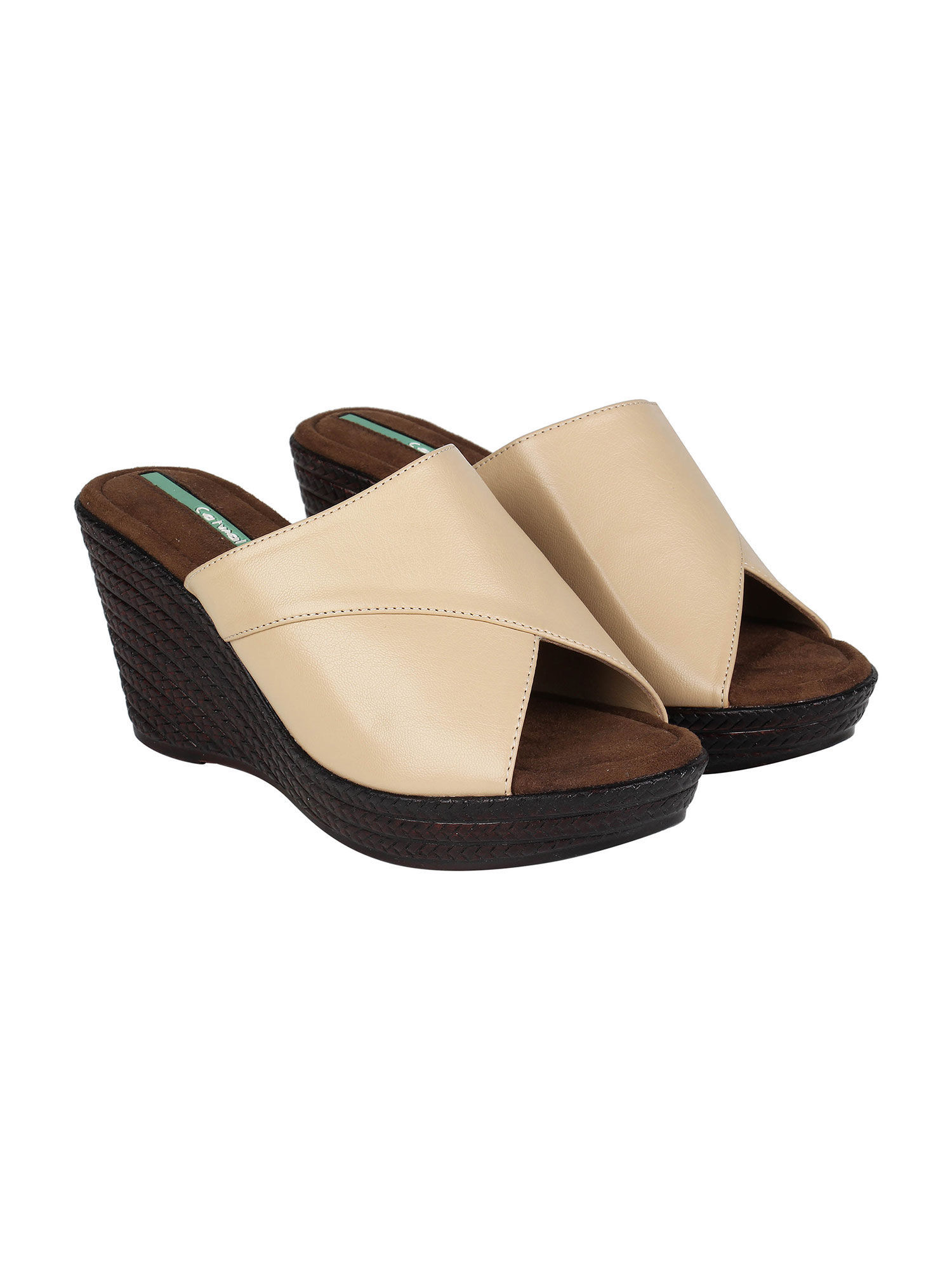 Buy CATWALK Beige Solid Wedges Online