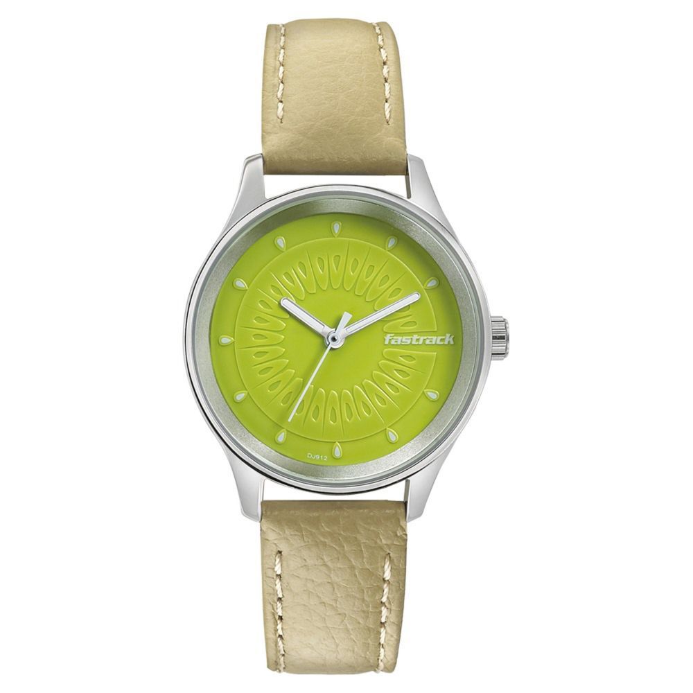 Buy Fastrack Green Dial Leather Strap Watch Online