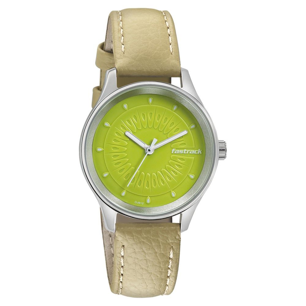 Buy Fastrack Green Dial Leather Strap Watch Online