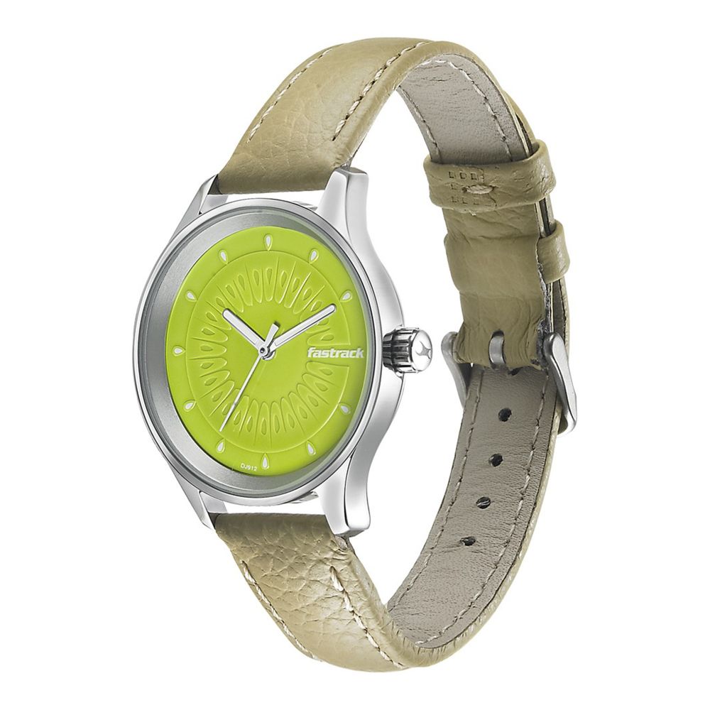 Buy Fastrack Green Dial Leather Strap Watch Online
