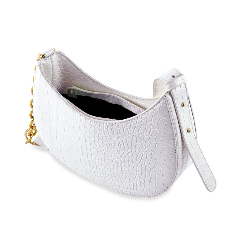 Buy NUFA Croc Half Moon White Crossbody Bag Online