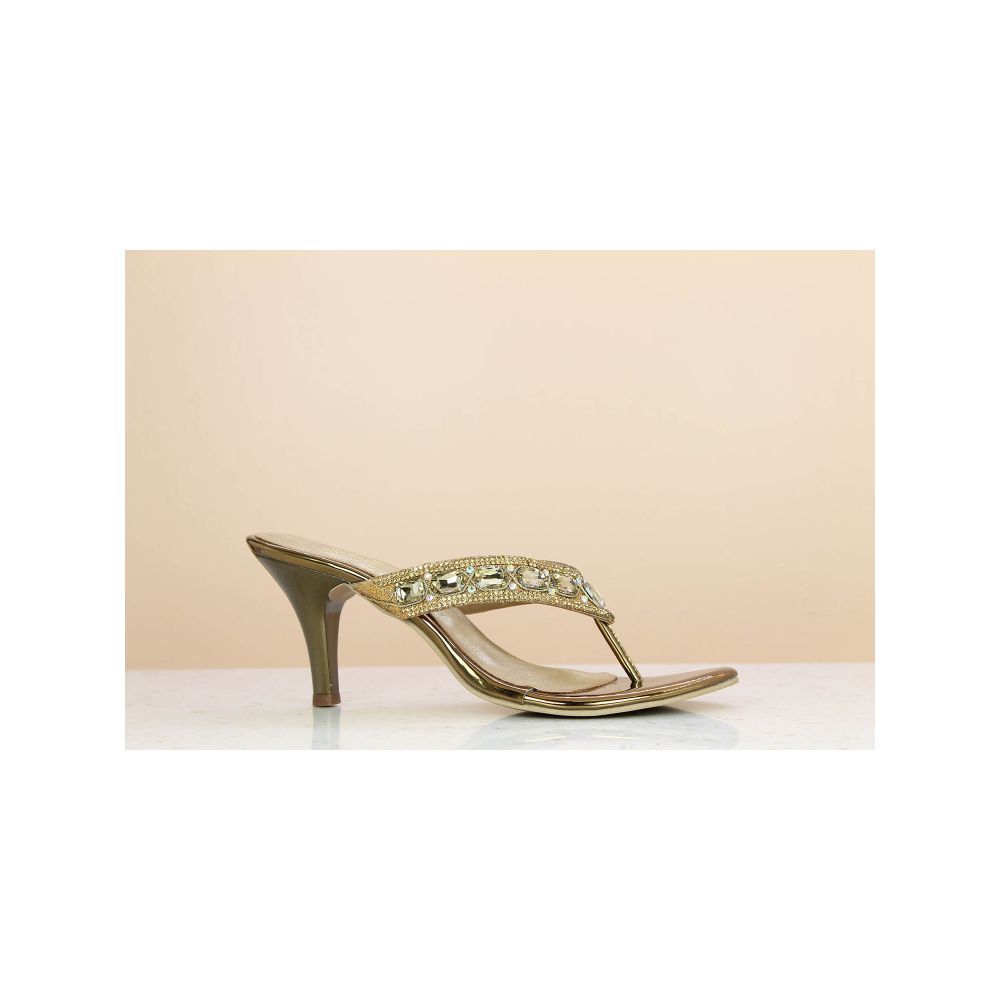 Buy Inc.5 Gold Embellished Heels Online