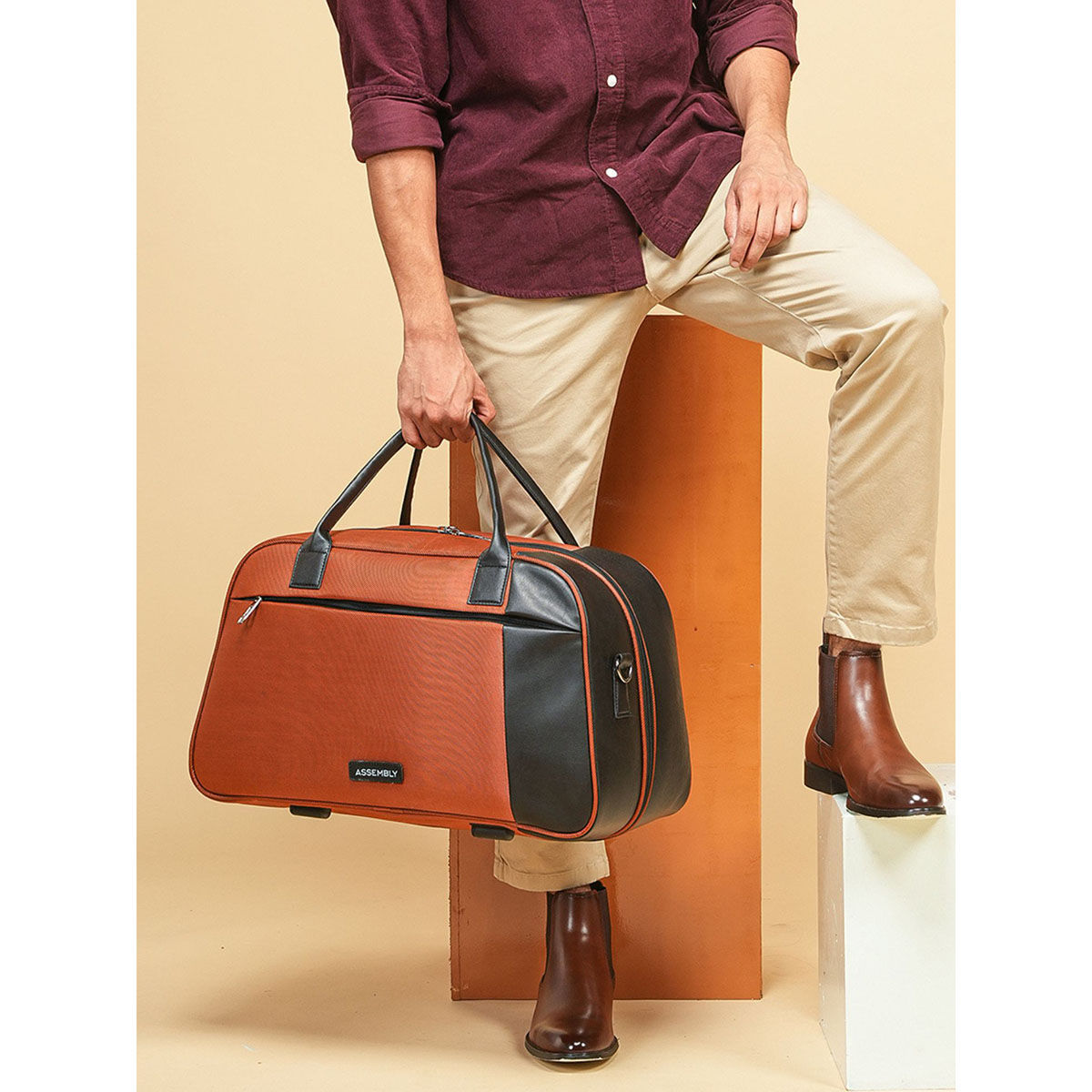 Buy Assembly Duffel Bag with Organiser Compartments- Rust (L) Online