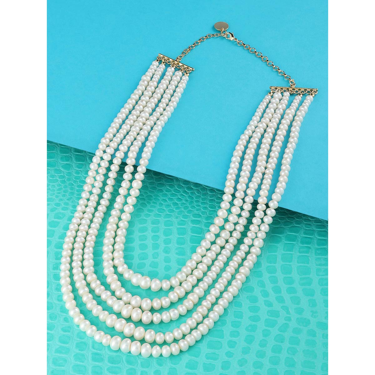 Buy Zaveri Pearls White Natural Freshwater 5-10 mm Graduation Button ...