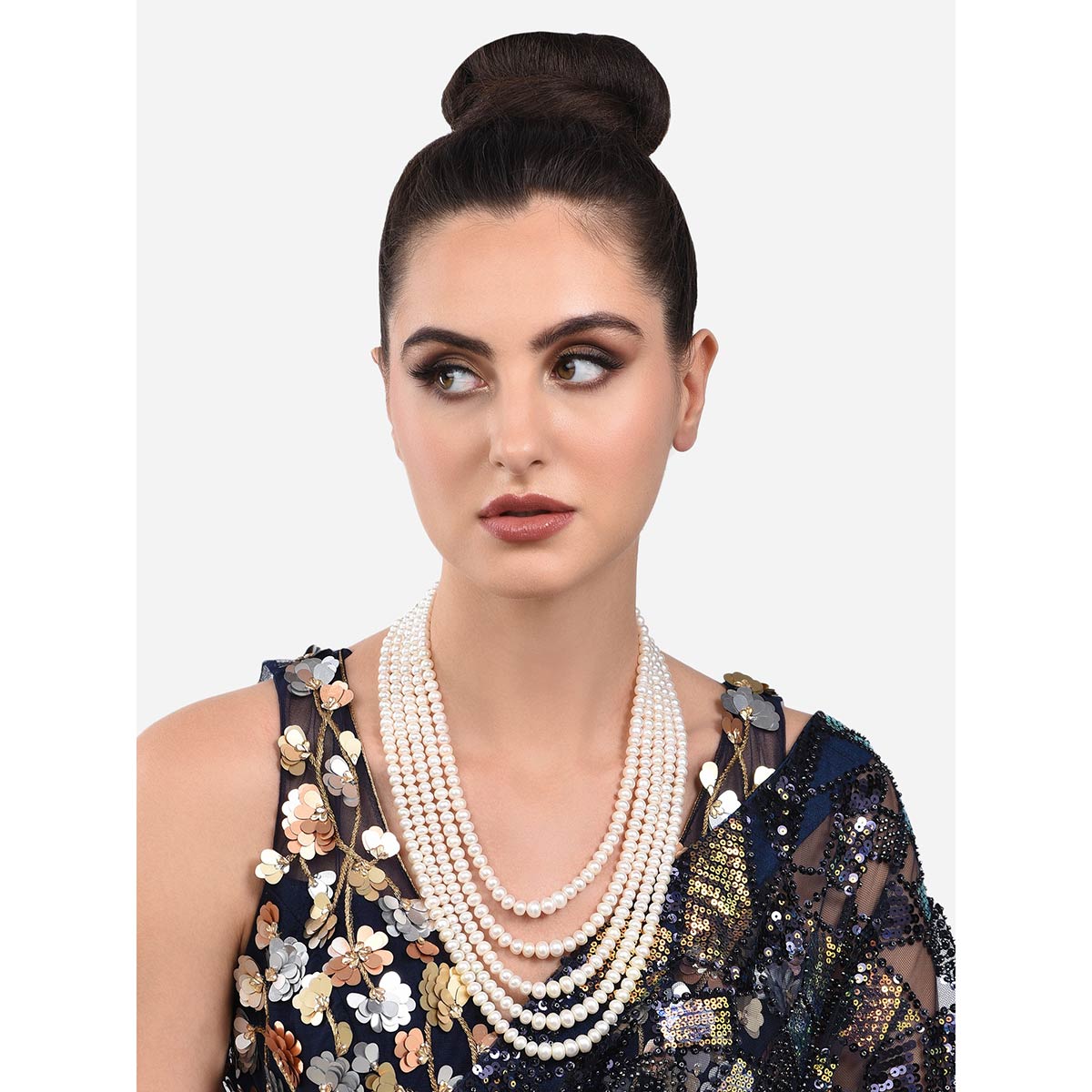 Buy Zaveri Pearls White Natural Freshwater 5-10 mm Graduation Button ...