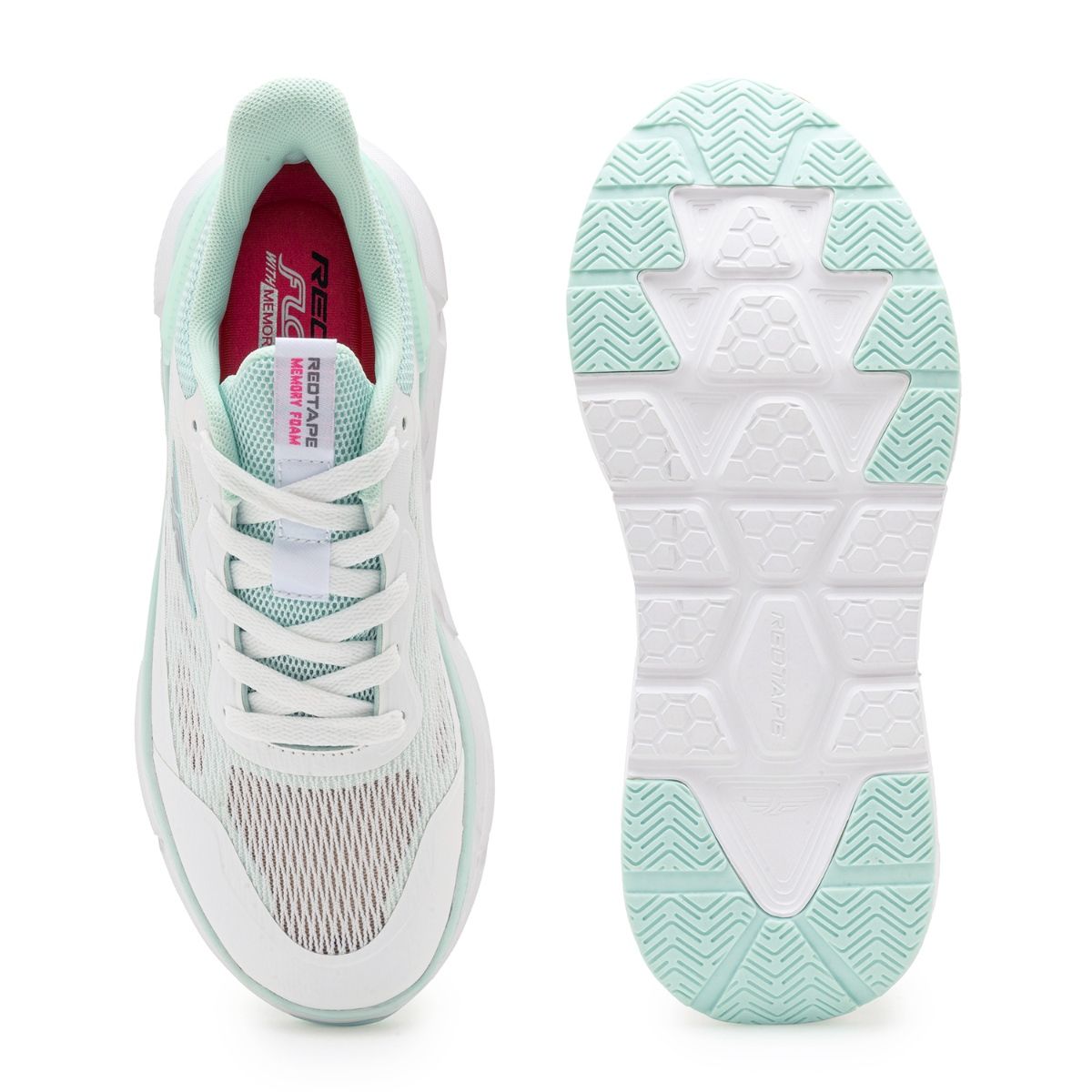 Buy RedTape Women's Solid White/Green Sneaker Online