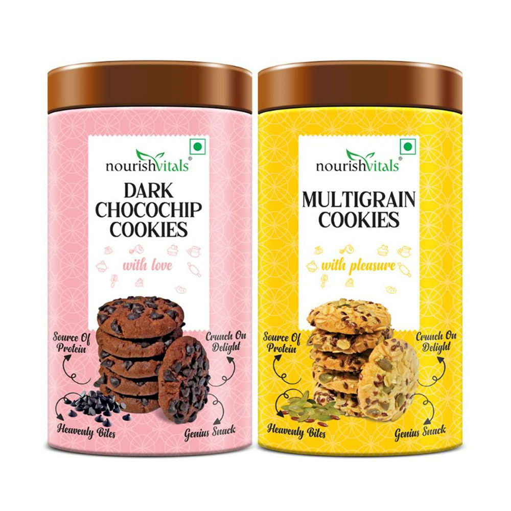 Buy Nourish Vitals Dark Chocochip + Multigrain Cookies Online