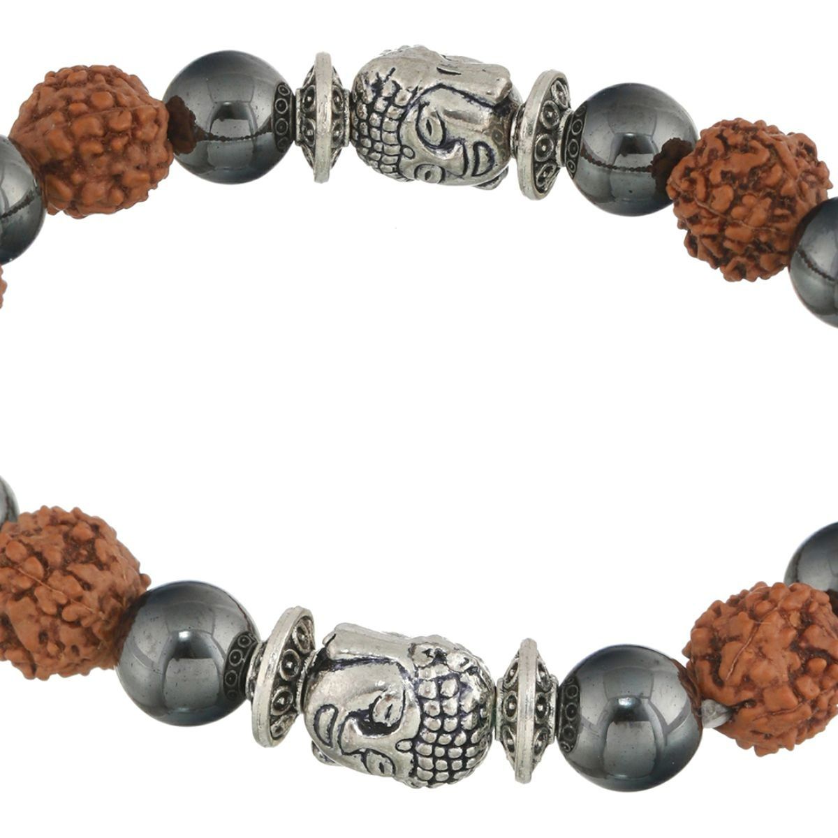 Buy Priyaasi Men Buddha Rudraksha Copper Ball Bracelet Online