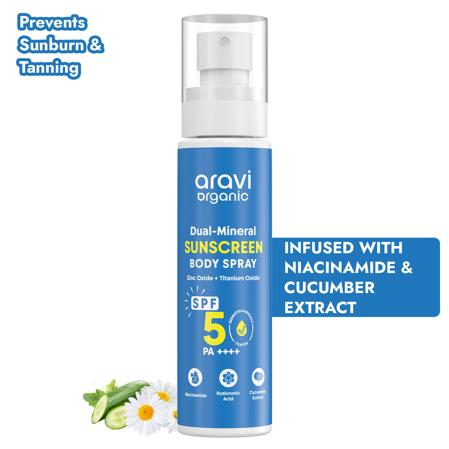 Buy Aravi Organic Dual Mineral Sunscreen Body Spray With SPF 50 PA ...