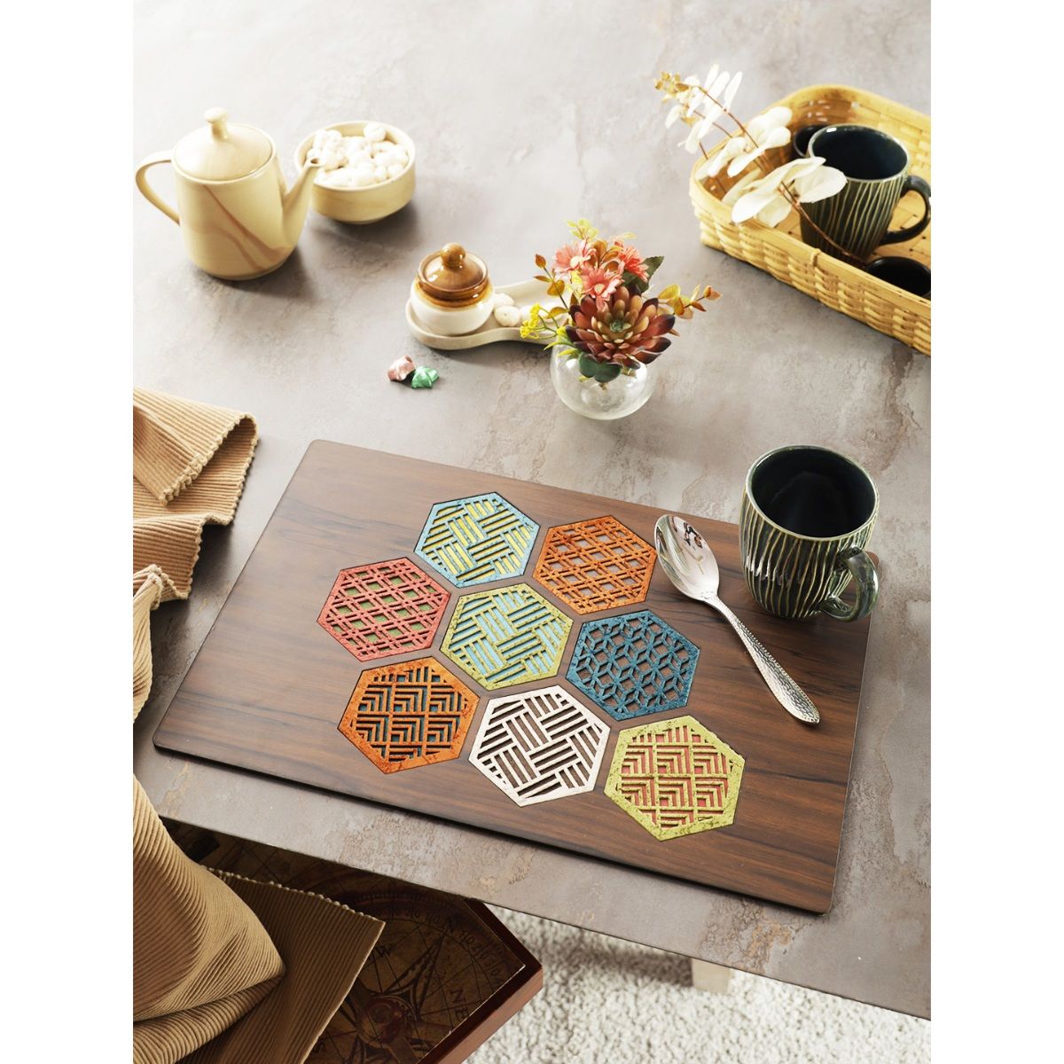 Buy Eyda Set of 6 Wooden-MDF Table Mats Online