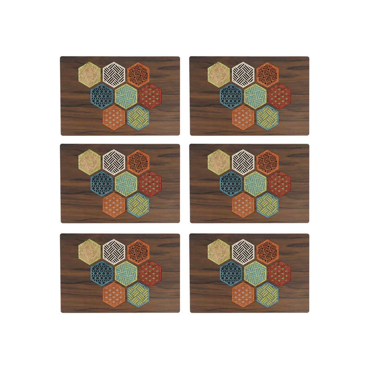 Buy Eyda Set of 6 Wooden-MDF Table Mats Online