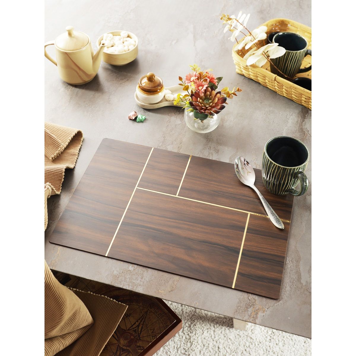Buy Eyda Set of 6 Wooden-MDF Table Mats Online