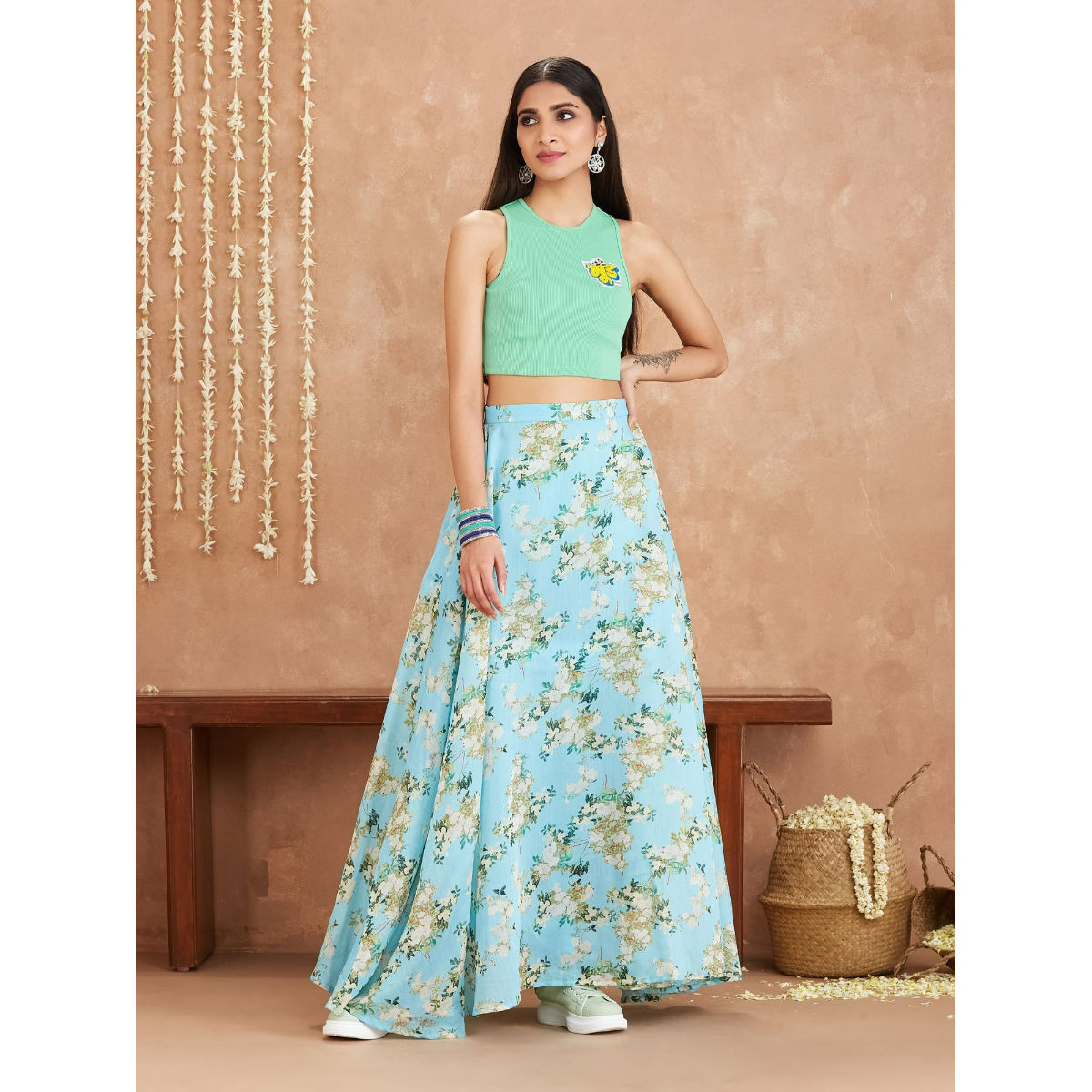 Buy Gajra Gang Pataka Kudi Mint Green Slogan Badge Tank Top GGTOP07 Online