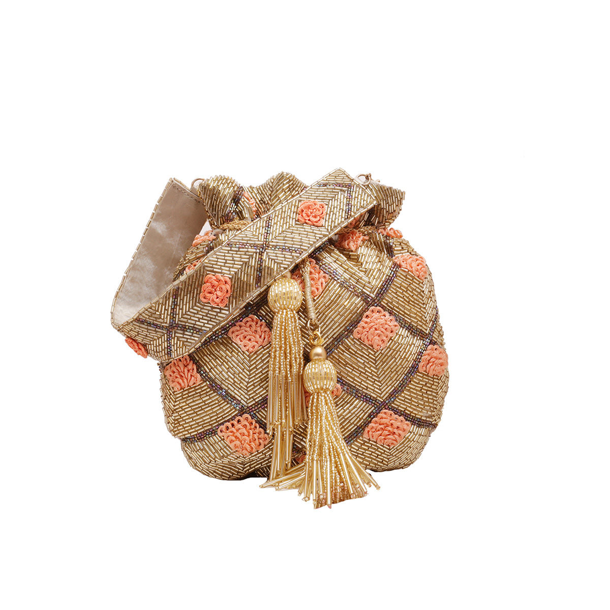 Buy Angeline Golden Love Potli Bag Online