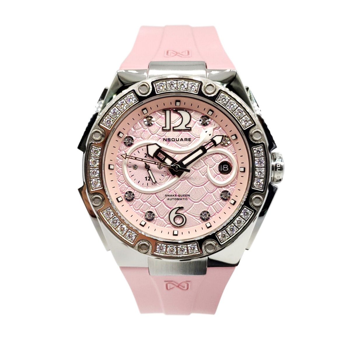 Buy NSQUARE Snakequeen 39 mm Swarovski Crystal Round Dial Womens Watch ...