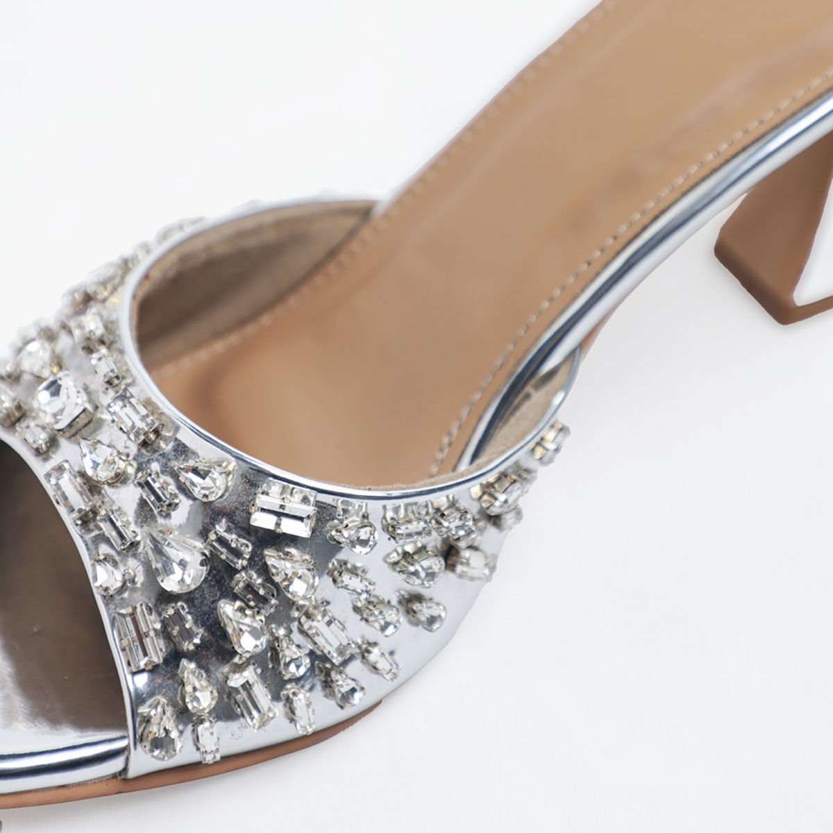 Buy PREET KAUR Silver Embellished Heels Online