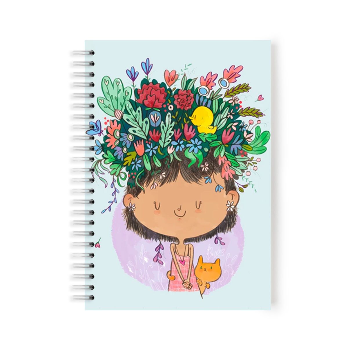 Buy Alicia Souza Flower On The Head Notebook - White Spiral Online