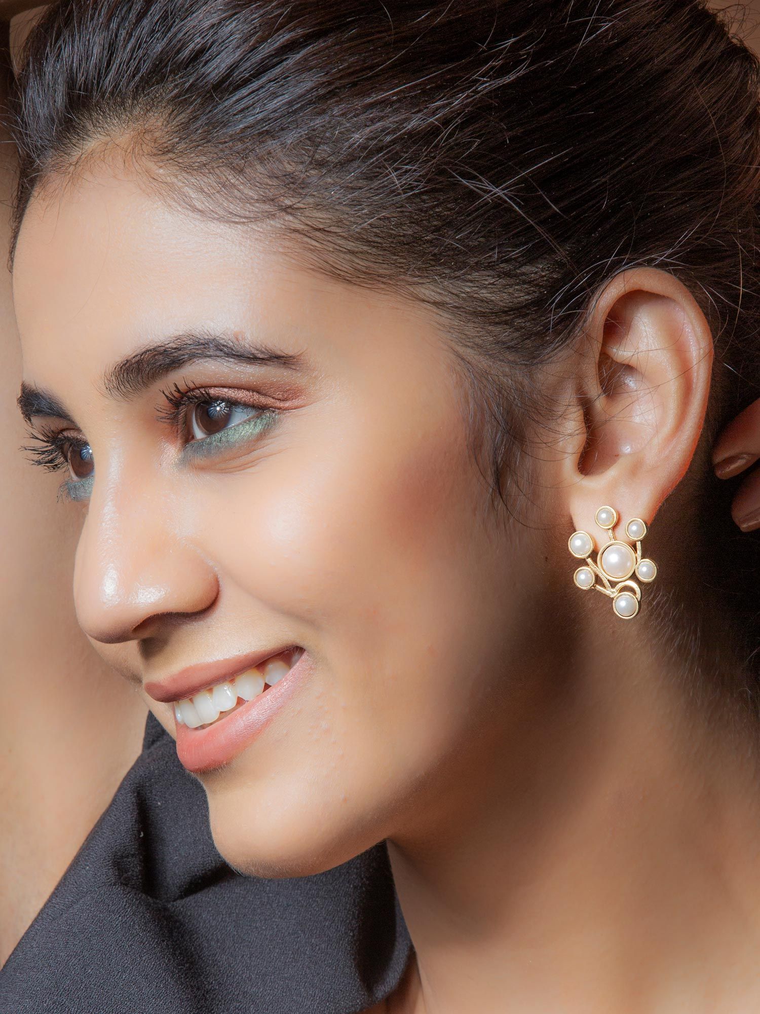 Buy Suhani Pittie Gold Toned Pearl Cluster Earrings Online
