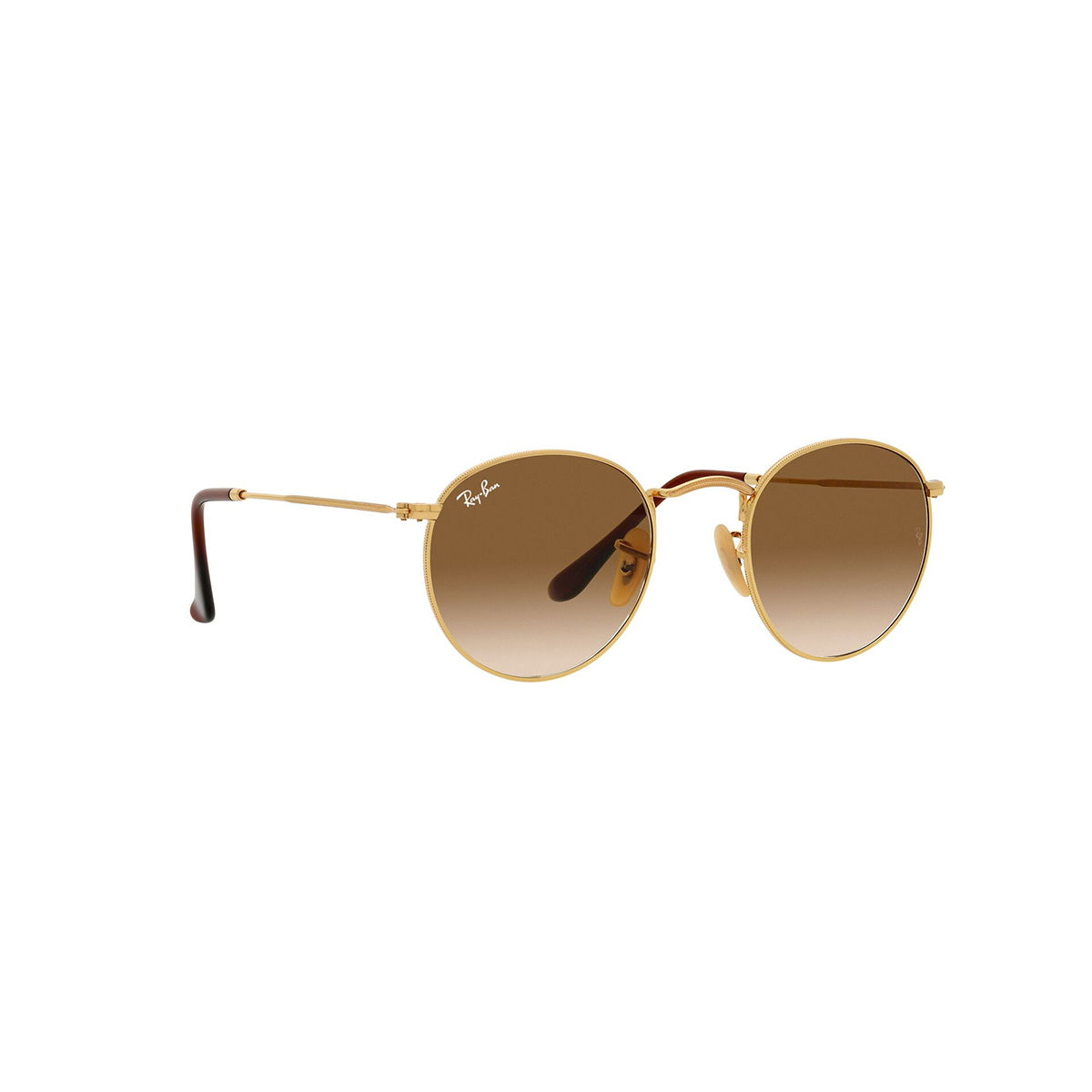 Buy Ray-Ban Gold Sunglasses 0RB3447 Round Gold Frame Brown Lens (50) Online