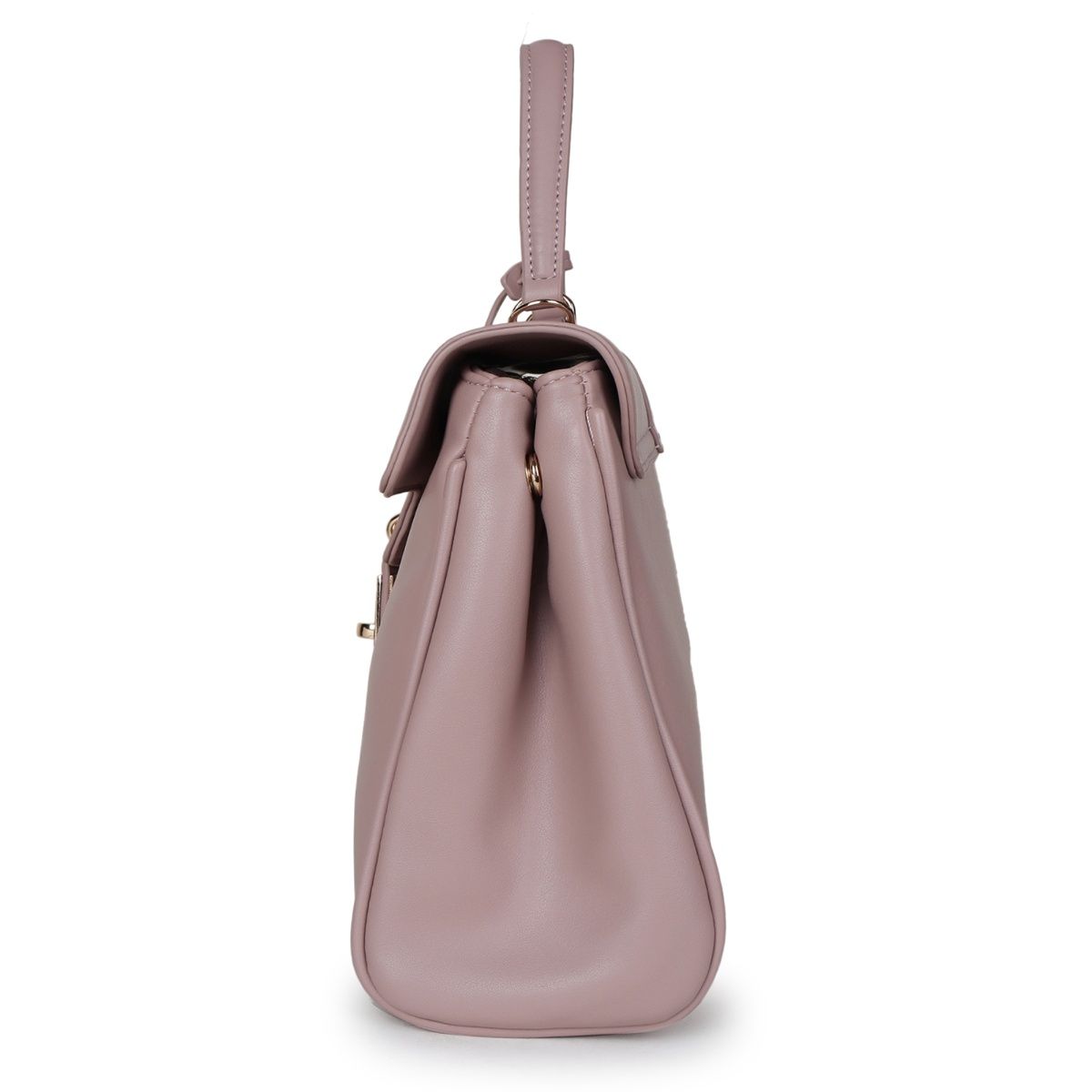 Buy Carlton London Light Pink Structured Satchel Bag Online