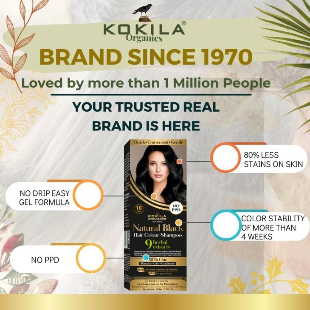 Buy KOKILA NO PPD Hair Color Shampoo - Black Online