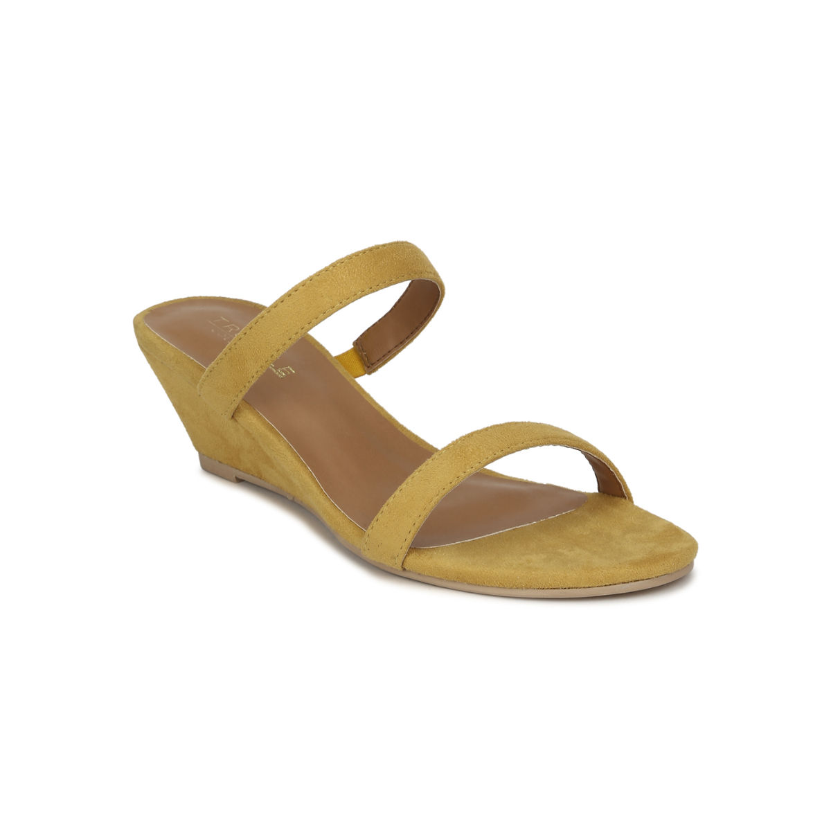 Truffle Collection Mustard Yellow Suede Mules With Slim Straps: Buy ...