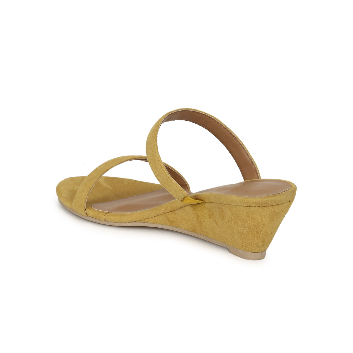Truffle Collection Mustard Yellow Suede Mules With Slim Straps: Buy ...