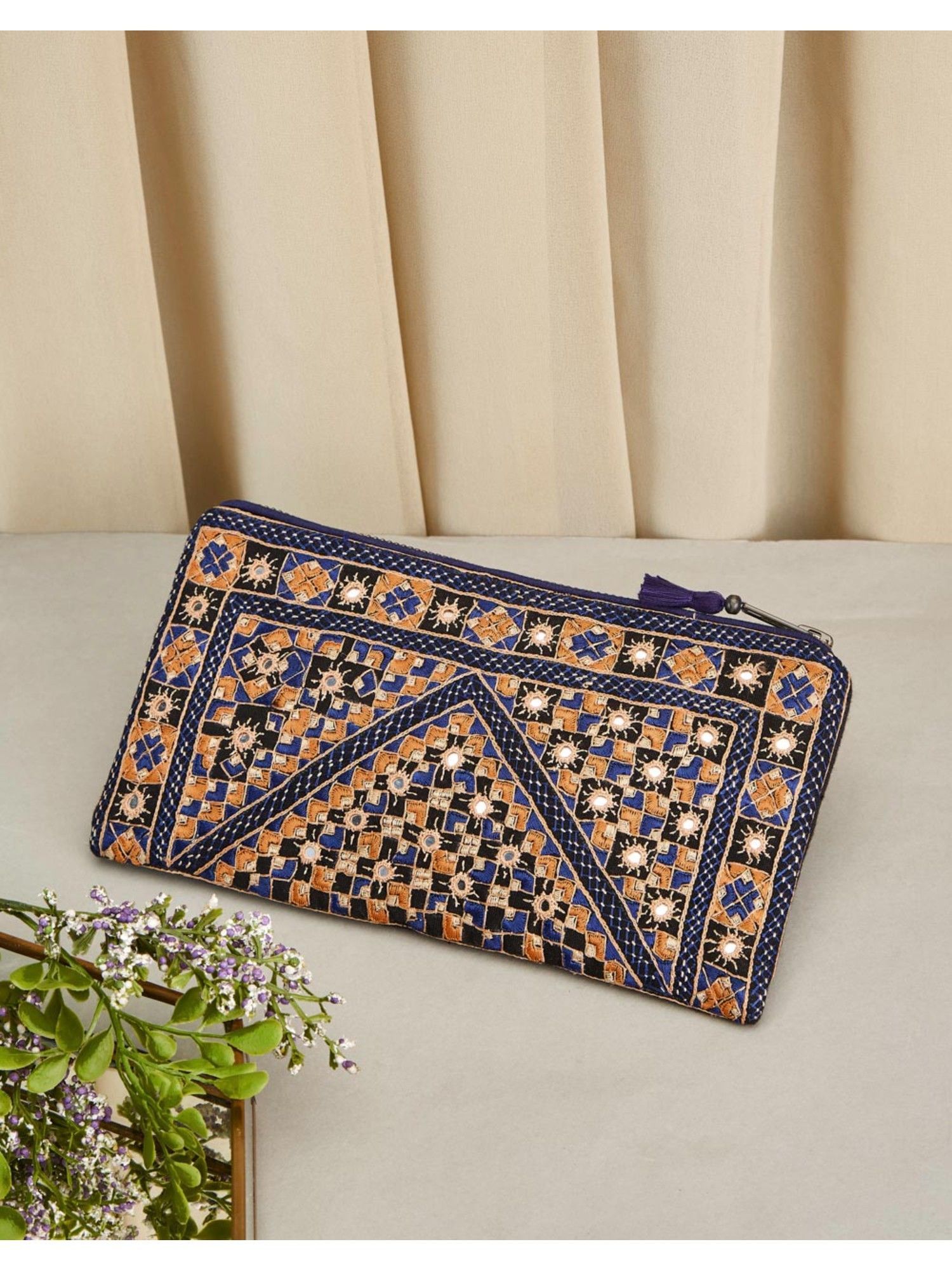 Buy Fabindia Multi Cotton Desert Embroidered Wallet Online