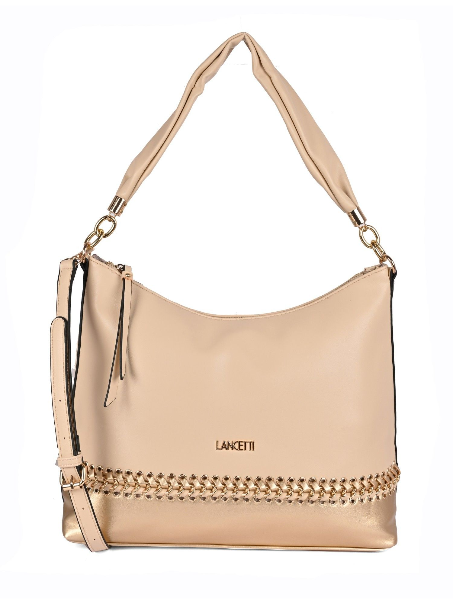 Buy LANCETTI Legend Beige Soft One Size Hobo Handbag Online