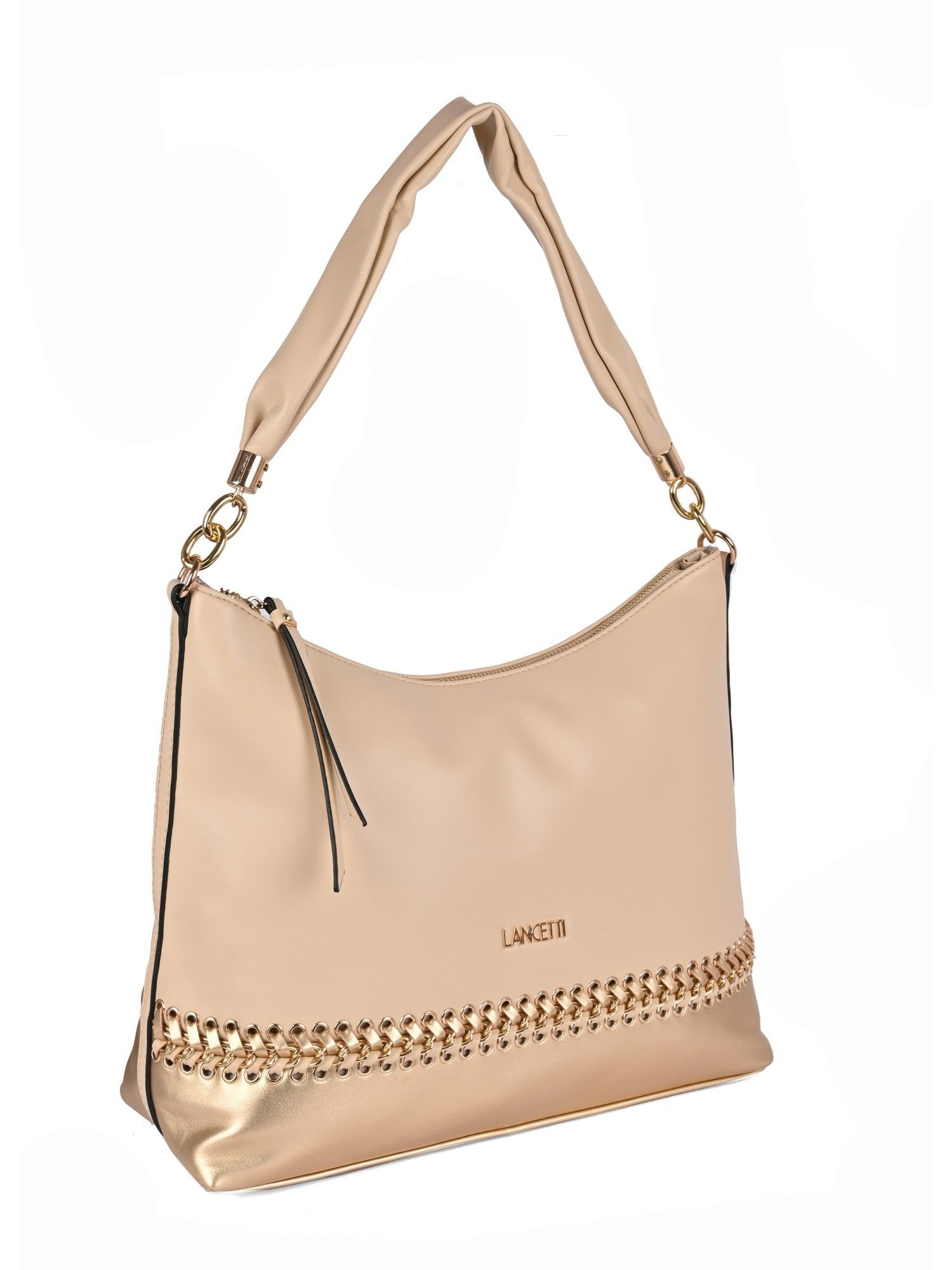Buy LANCETTI Legend Beige Soft One Size Hobo Handbag Online