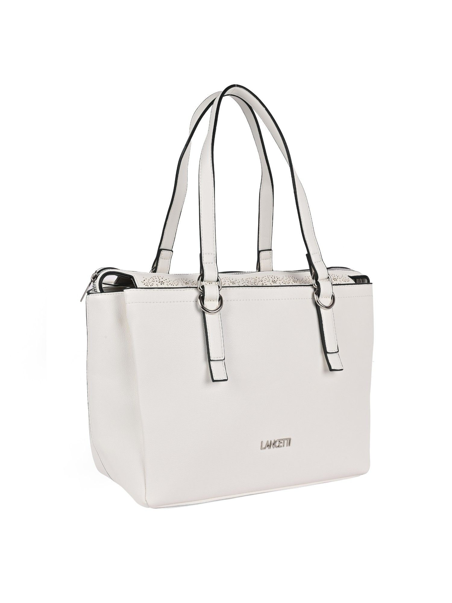 Buy LANCETTI Festa White Soft One Size Shopping Bag Online