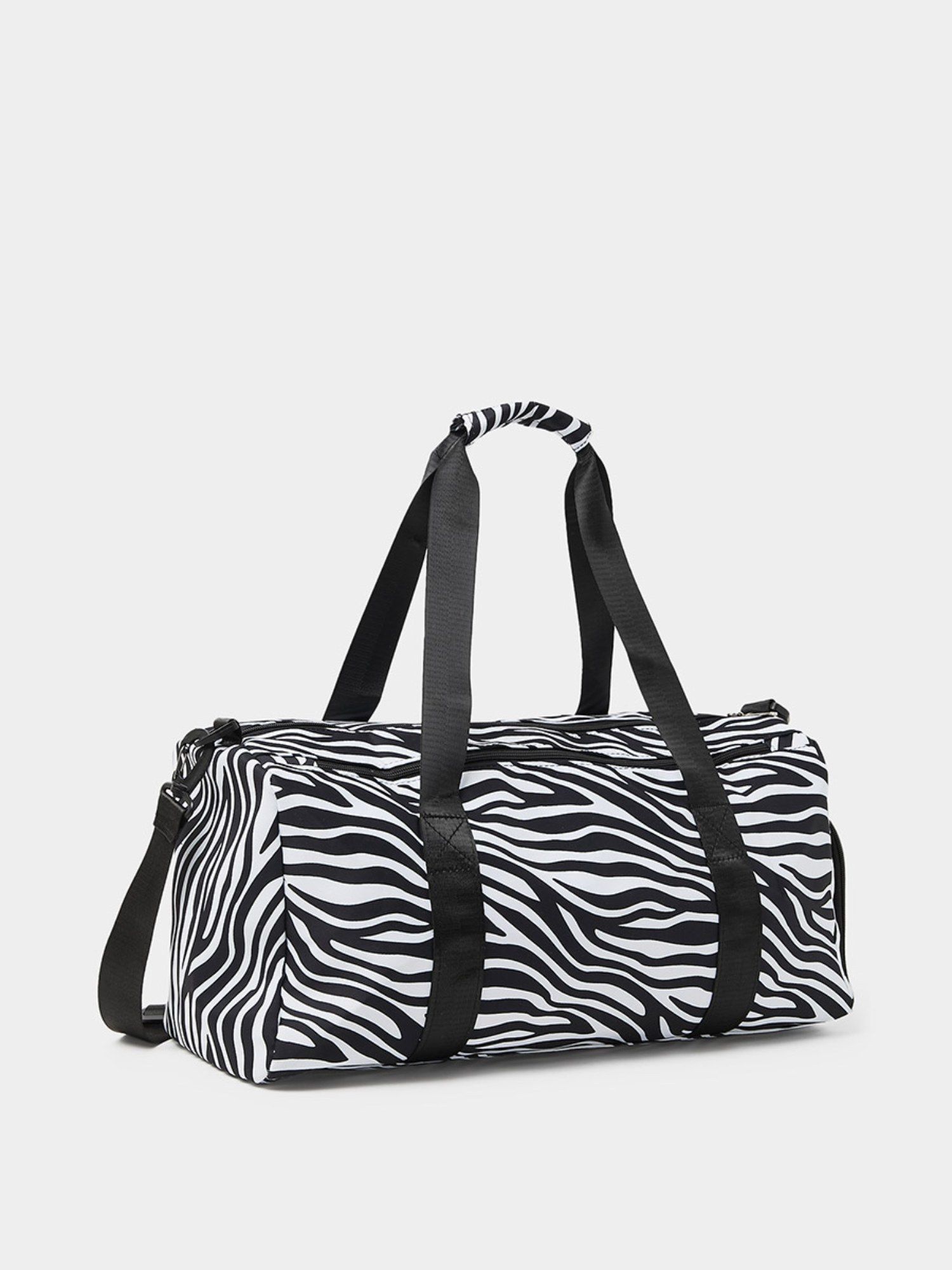Buy Styli Zebra Print Sports Bag with Detachable Strap (Set of 2) Online