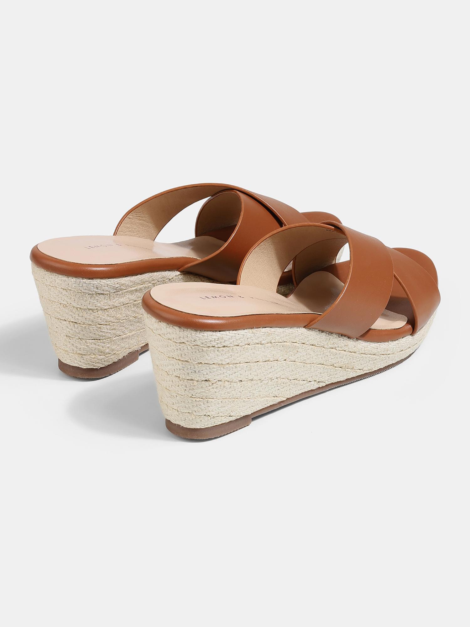 Buy Lemon & Pepper Women Tan Wedges Online