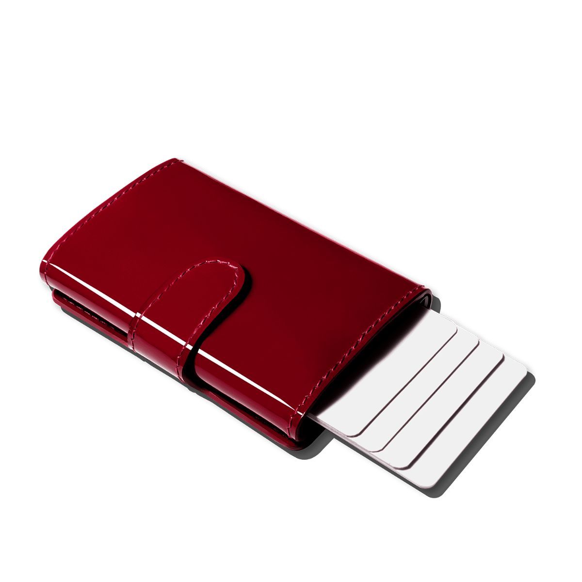 Buy DailyObjects Burgundy Keeper Tri-fold Rfid Wallet Patent Leather Online