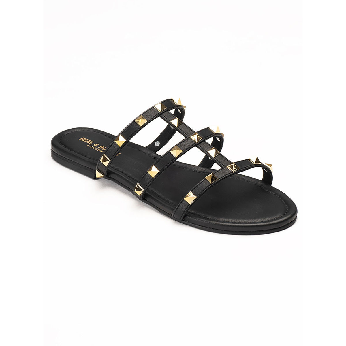 Buy Heel & Buckle London Black Studded Flats Online