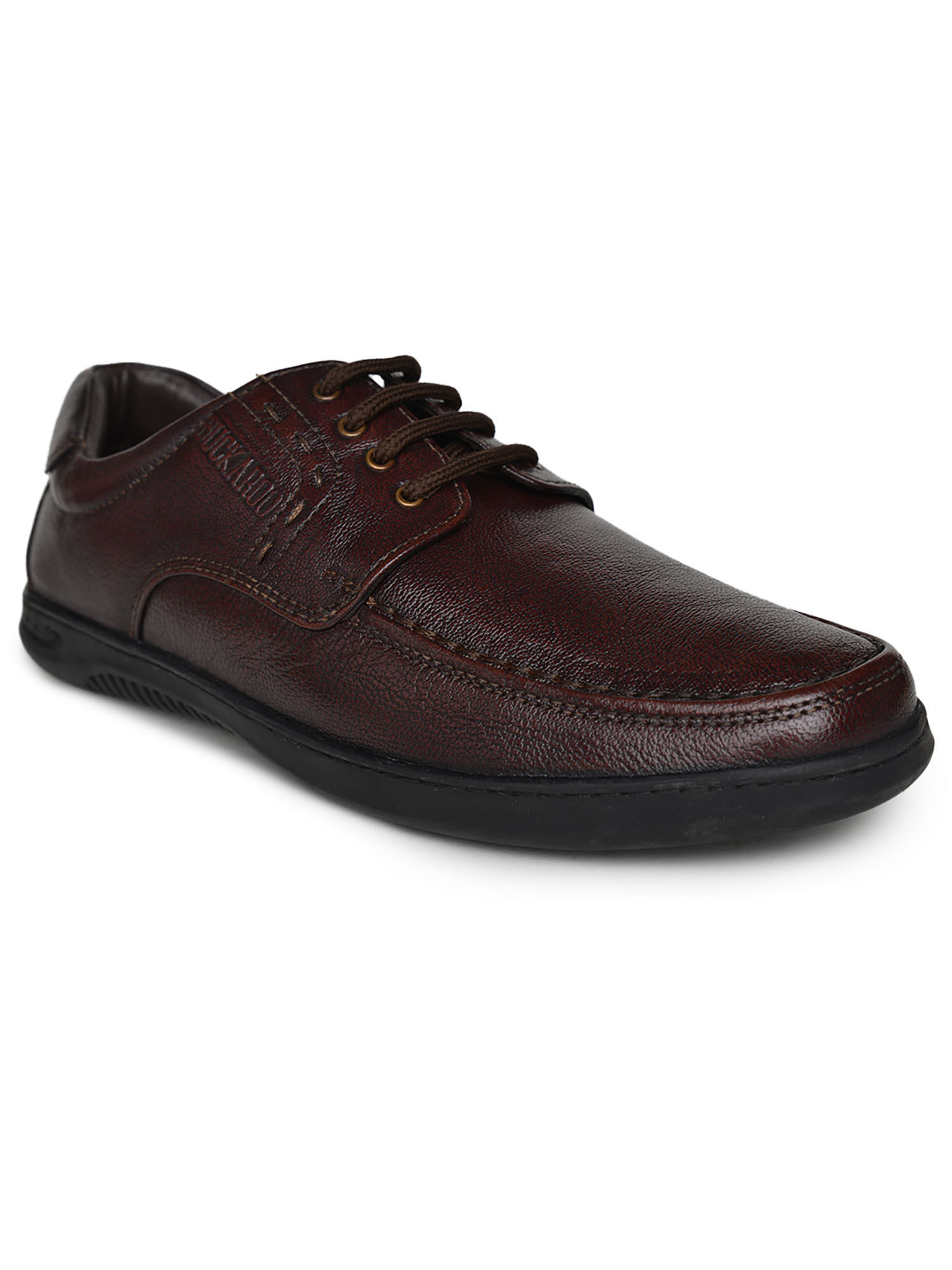 Buy BUCKAROO Orvil Full Grain Natural Leather Bordo Casual Shoes for ...