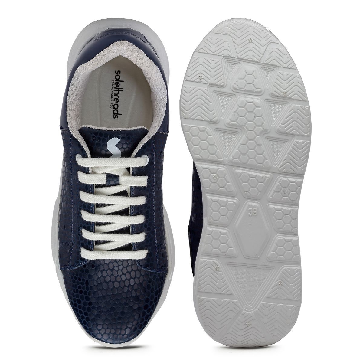 Buy SOLETHREADS Gator Blue Textured Women Sneakers Online