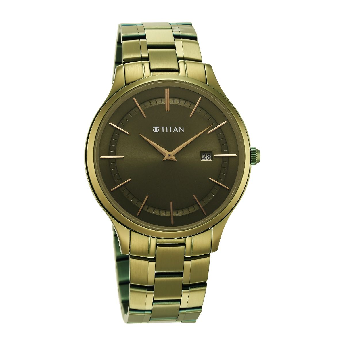 Buy Titan Classique Slim Ii 90142Qm03 Green Dial Analog Watch For Men ...